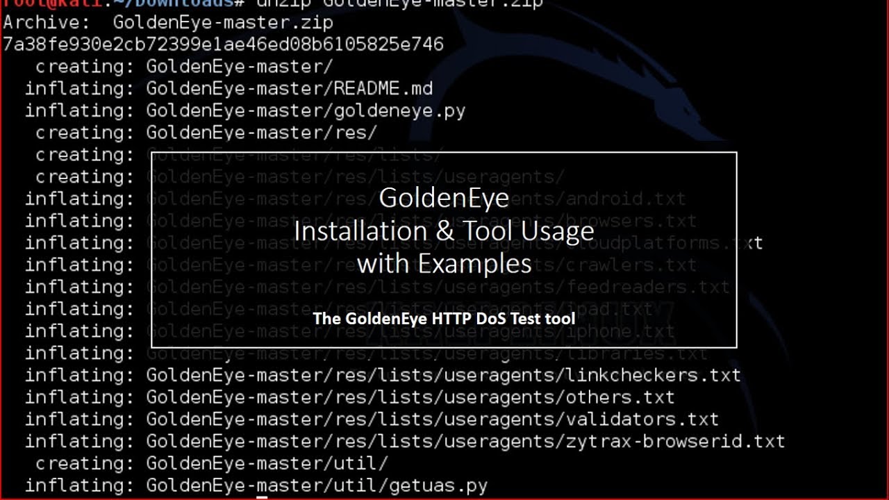 Golden Eye DDoS Tool: Installation and Tool usage with examples - All ...