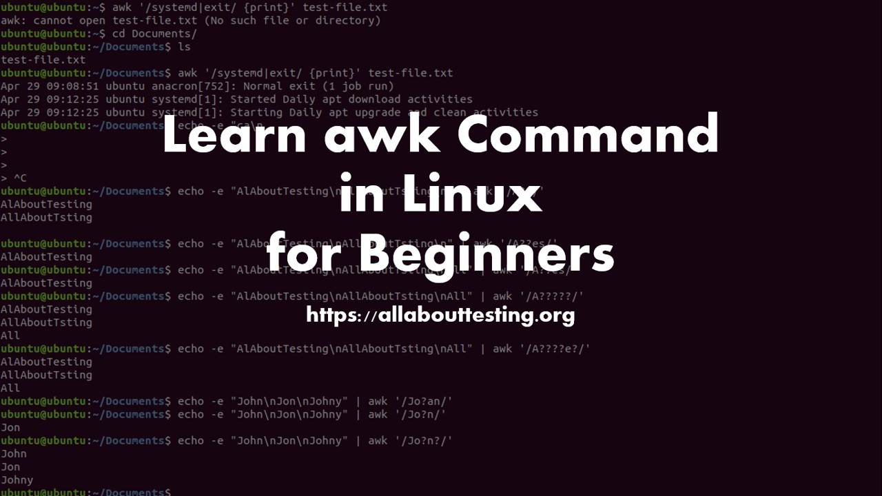 Learn Awk Command In Linux For Beginners All About Testing
