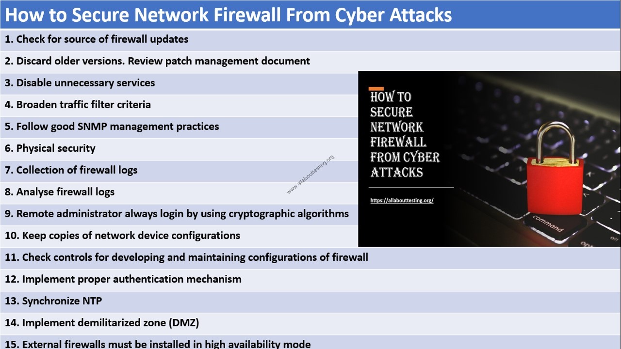 Firewall Checklist All About Testing