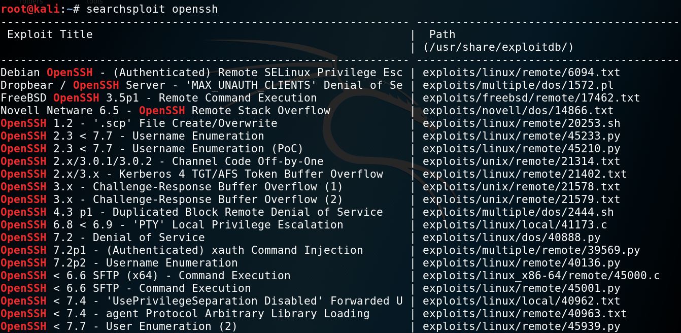 searchsploit-openssh – All About Testing