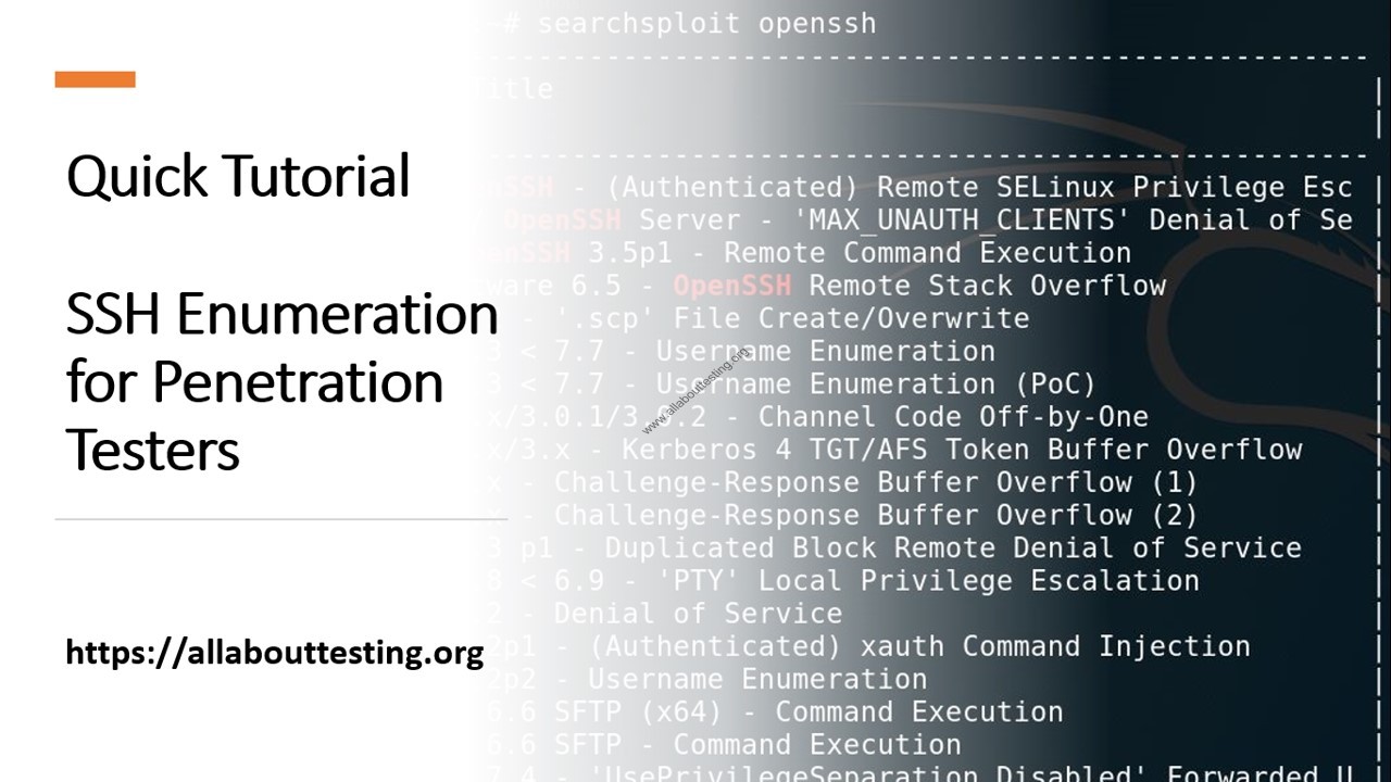 Quick Tutorial Ssh Enumeration For Penetration Testers All About Testing